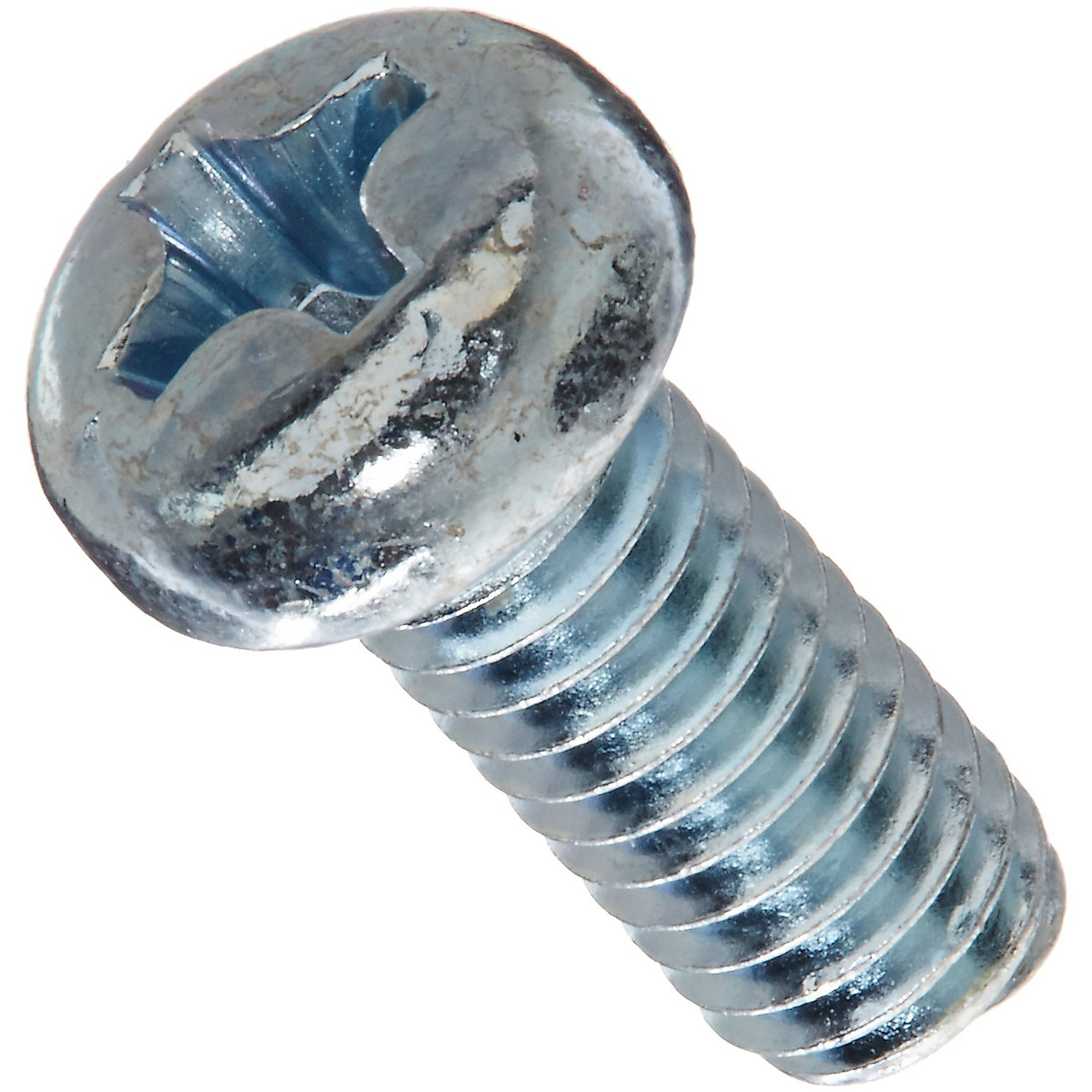 Small Parts Steel Pan Head Machine Screw, Zinc Plated, Meets JIS B1111, #2 Phillips Drive, M4-0.7 Thread Size, 10 mm Length, Fully Threaded, Imported (Pack of 50)