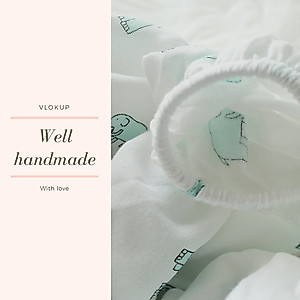 Baby Fitted Crib Sheets Set Muslin, Mini Portable Crib Sheet for Standard Crib and Toddler Mattresses by Vlokup, Flamingo