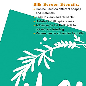 BOOLOOEN Silk Screen Stencil, Reusable Self-Adhesive Stencil for on Wood, Chalkboard, Home Decor, 8.5'' x 8.5''.