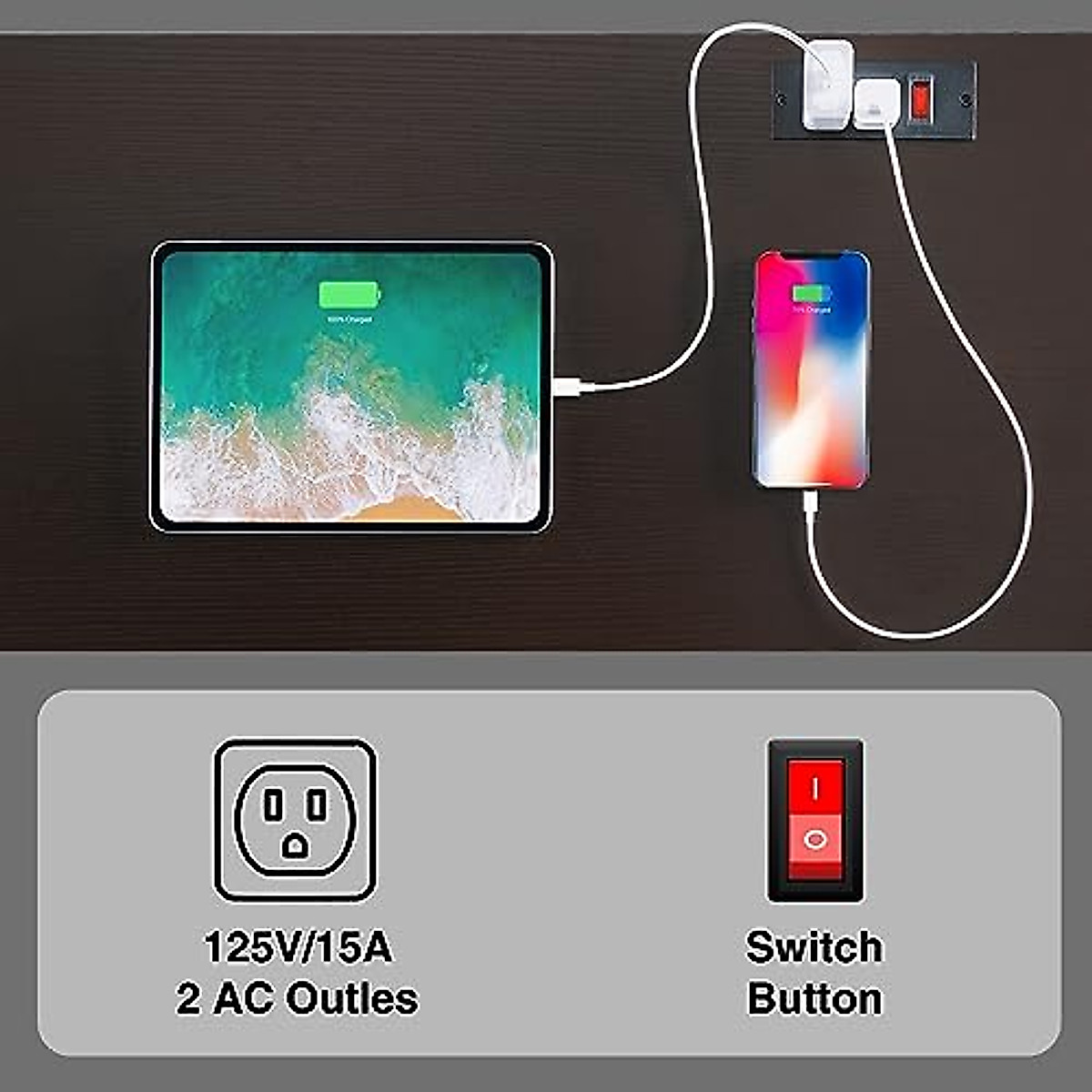 Lovitgo Buffet Cabinet with Coffee Station Organizer, Farmhouse Coffee Bar Cabinet with Adjustable Shelves, Wooden Sideboard, Kitchen Buffet Furniture for Kitchen Dinning Room Living Room Hallway