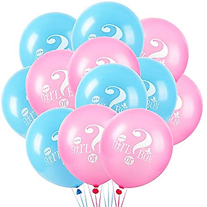20 Pcs Gender Reveal Balloons Boy or Girl Letter Balloon 12 Inches Latex Party Balloon for Baby Shower Themed Party Decorations