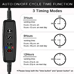 LED Grow Lights for Indoor Plants - JUEYINGBAILI Gooseneck Plant Lights with Red Blue Full Spectrum, Auto ON/Off 3 9 12 Timer, 9 Dimmable Levels Clip Plant Growing Lamp (with Power Adapter)