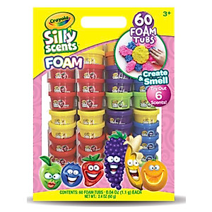Crayola Play Foam - Silly Scents | 60x1oz Scented Foam Beads | Kids Modeling Foam in 6 Bright Colors and Scents | Kids Party Favors, Goody Bags, Stocking Stuffers, Christmas Gifts for Girls and Boys