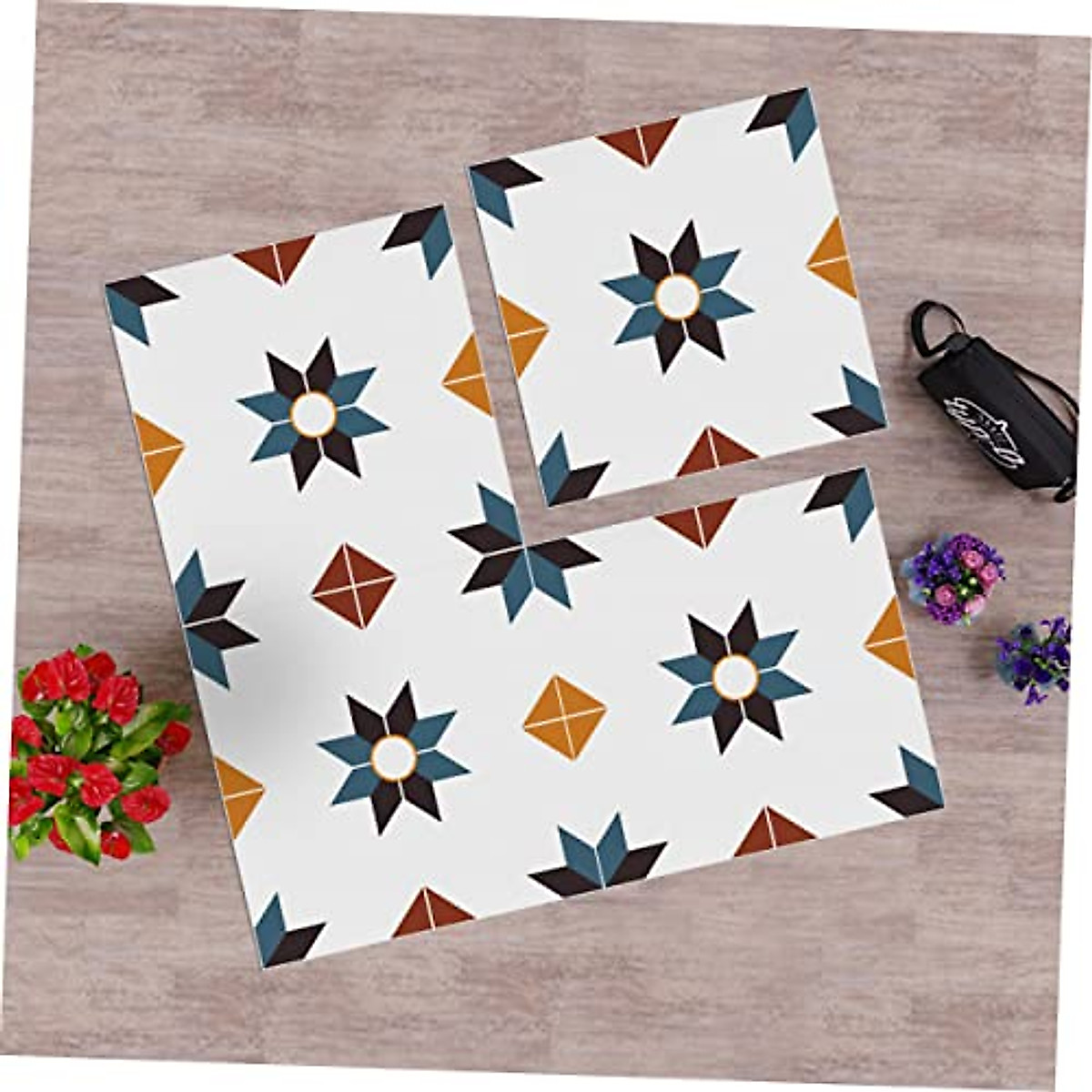 OSALADI 4pcs Stickers Color Stickers Peel and Stick Vinyl Planks Peel and Stick Vinyl Plank Flooring Sticky Tiles Floor Tile Sticker Square Sticker Bathroom Tile Sticker Mural