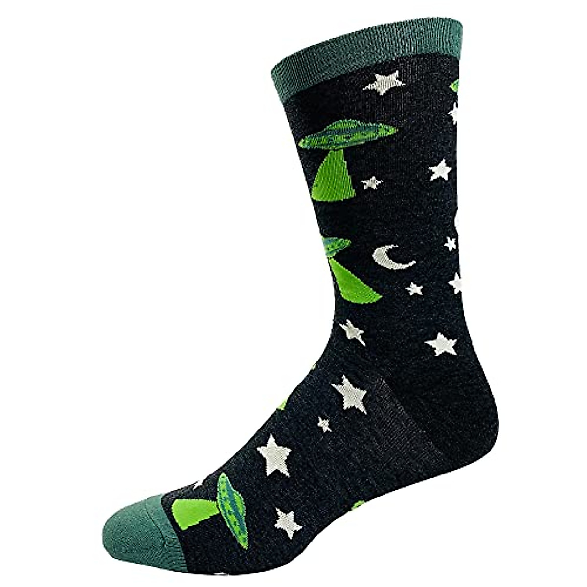 Crazy Dog T-Shirts Men's Don't Stop Believin' Socks Funny UFO Space Alien Sci Fi Footwear