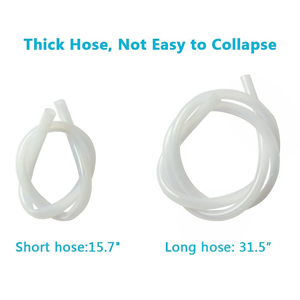 Sink Soap Dispenser Extension Tube kit with Upgraded Check Valve, 47” Silicone Tube, Not Easy to Bend, Stopper Cap to Fit Most Soap Containers, No Need to Fill The Little Bottle Again