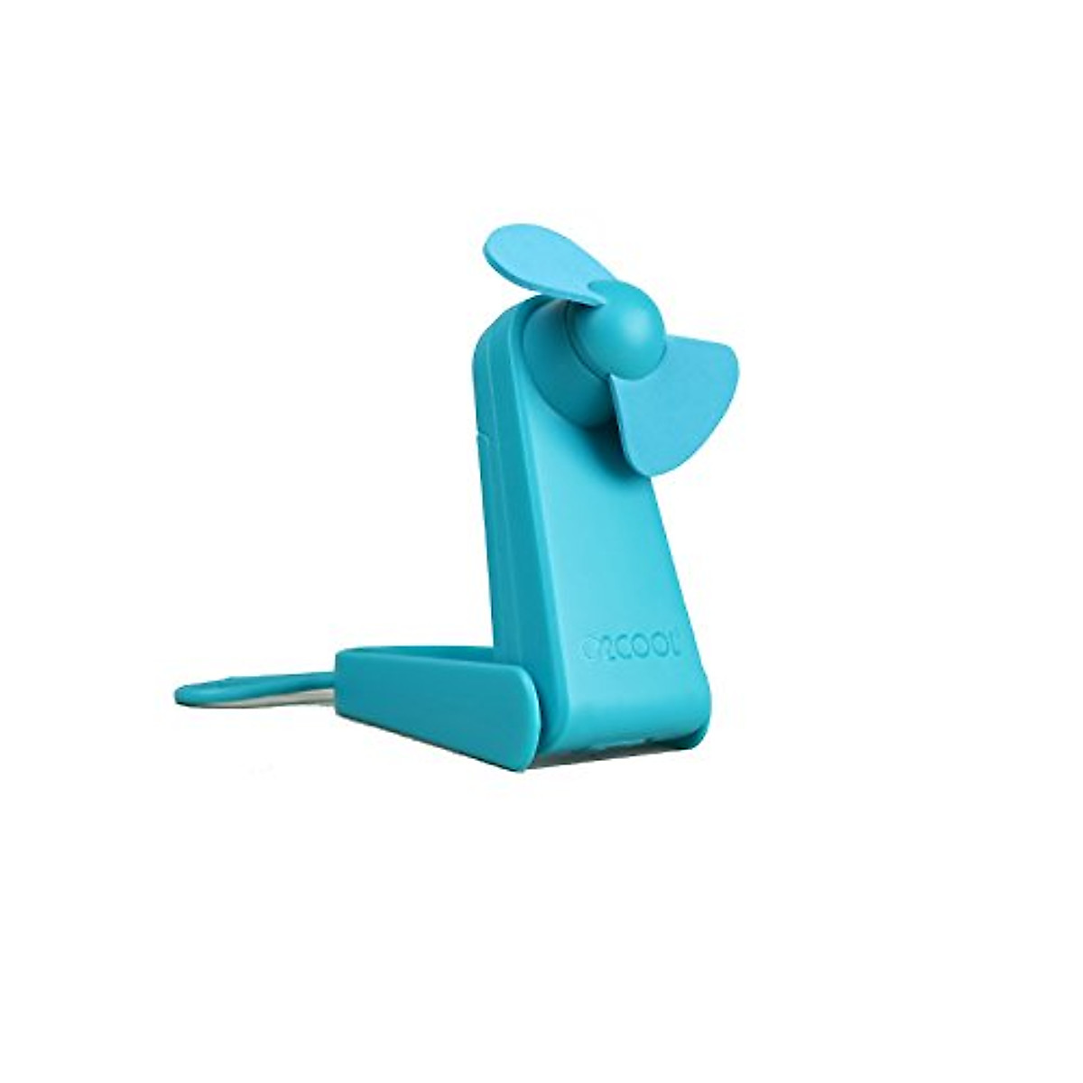 O2COOL Personal Battery Pocket and Table Desk Fan - Carabiner Clip - Flip Down Stand - Quiet - Foam Blades - Teal