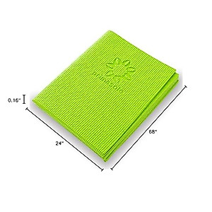 Primasole Folding Travel Yoga Mat Foldable light weight Easy to carry to Workout Fitness Class Beach Park Travel Picnics 4mm thick Lime Green Color PSS91NH028A