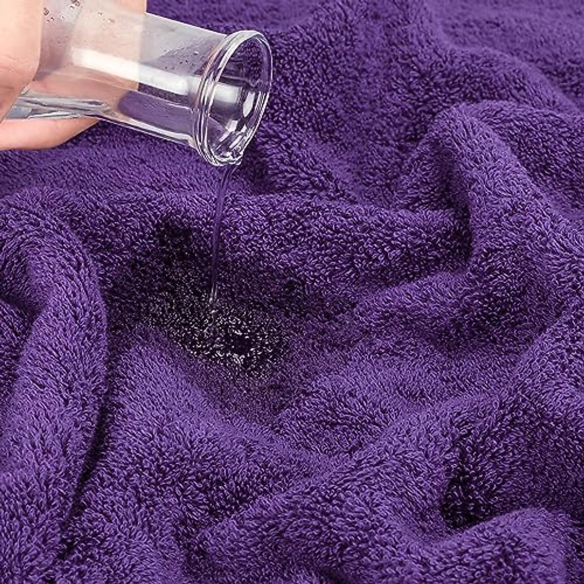 Cotton Paradise 6 Piece Towel Set, 100% Cotton Soft Absorbent Turkish Towels for Bathroom, 2 Bath Towels 2 Hand Towels 2 Washcloths, Purple Towel Set
