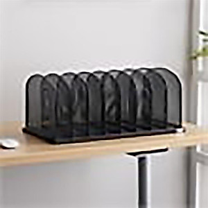 Scranton & Co Black Mesh Desk Organizer with 8 Upright Sections