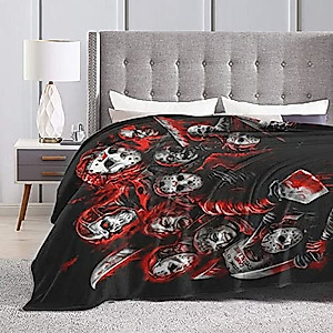Horror Movie Characters (Many Faces of) Flannel Blanket,Super Soft, Comfortable and Warm, Perfect for Sofa, Living Room and Bedroom 80"X60"