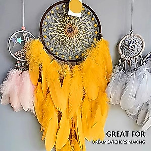 FeelfunFeather 120pcs Golden Yellow Goose Feathers 6-8 Inch 15-20cm Decorative Natural Goose Nagoire Feather Bulk for DIY Crafts Cosplay Wedding Party Christmas Halloween Home Decoration