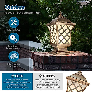 WENZIFI Outdoor Column Lights Modern Pillar Lights IP65 Waterproof Outdoor Post Lights E26 Aluminum Fence Column Lamp Fixtures for Villa Garden Park Lighting Pillar Lamps