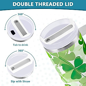RPLIFE Green Clovers 40 Oz Tumbler, Stainless Water Bottle, Insulated Cups with Lids