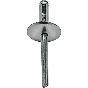 Large Flange Pop Rivets 1/8" x 3/16" All Aluminum Dome Head Blind 4-3 Gap .126" - .187" Quantity 100 by Fastenere