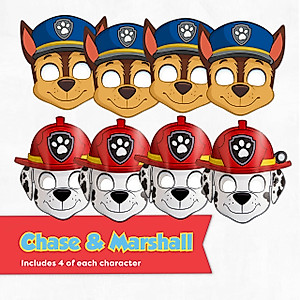 Unique Paw Patrol Masks for Kids Birthday Party Favors and Decorations with Buttons - 16 Pack