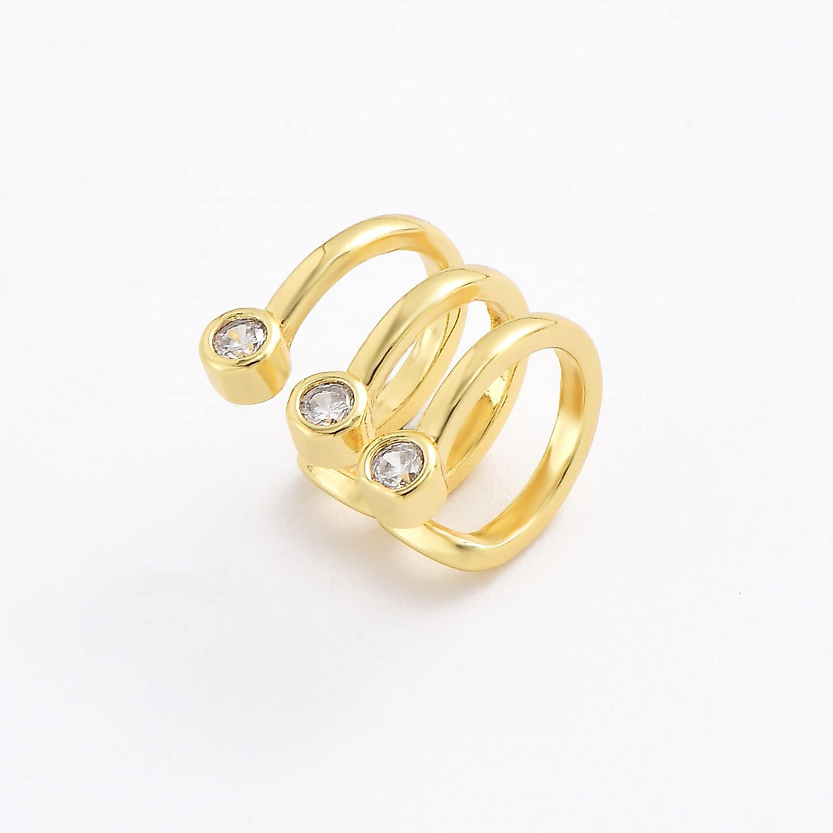 ALYXUY Gold Ear Cuff Non Piercing For Women, 14K Gold Plated Hypoallergenic Huggie Cross Ear Cuff Earrings（12pcs) (KC010-2)