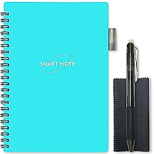 Smart Reusable Notebook, 5.9 x 8.5” Smart Notebook with Pen and Microfiber Cloth Included, Waterproof Reusable Notebook Digital Planner for Work School Journal Writing