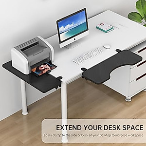 alfd suoke 29.5in x 9.4in Ergonomics Desk Extender, Arm Rest for Desk, Keyboard Extender for Computer Elbow Arm Support, Table Mount for Sit Stand Desks, Black