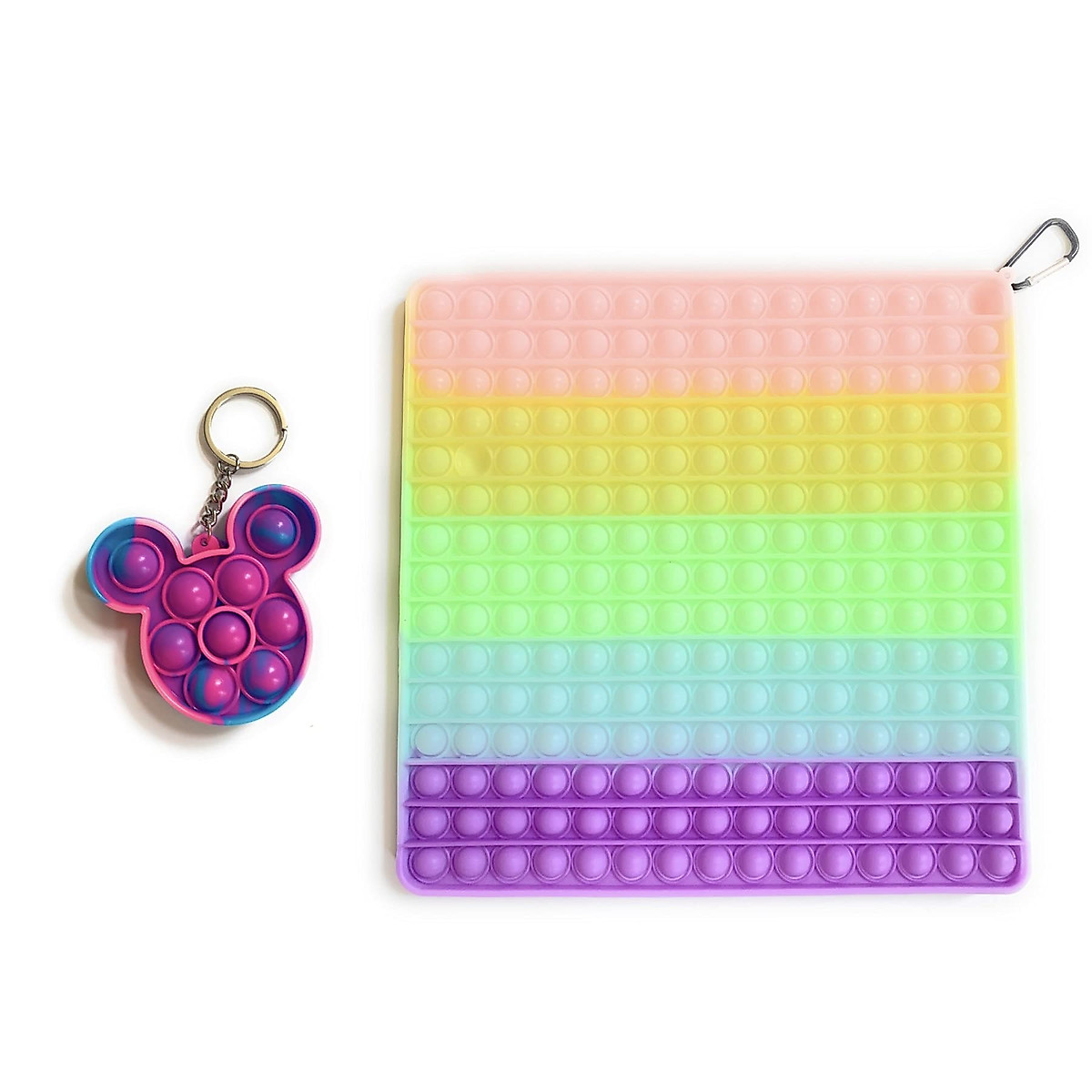 Pop It Glow in The Dark Bubble Pop Fidget Autism Sensory Toys 225 Bubble Popper Toy & Bubble Popper Keychain Stress Relief ADHD