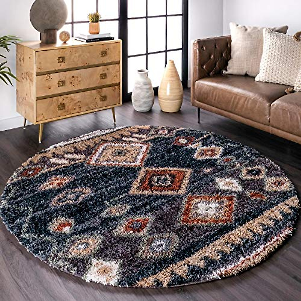 nuLOOM Rosemarie Southwestern Moroccan Shag Area Rug, 9' x 12', Blue