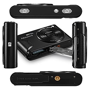 48MP Kids Digital Camera for Kids,Teens,Beginners,Adults, Compact 16X Zoom 4K Mini Digital Photo Camera Compact Students Video Camera with Macro -Altruewit(Black)