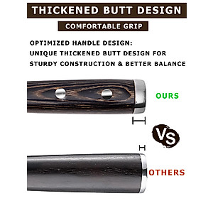 Geschickt Chef Knife, 8 inch Thin & Light Kitchen Knife, High Carbon Stainless Steel Blade, Pakkawood Handle, Full Tang Sharp Knife for All-Around Food Prep