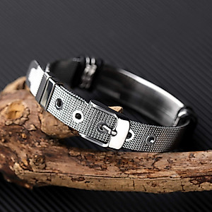 KBNSUIAN Stainless Steel Christian St. Benedict Prayer Bracelet for Protection, The Patron Saint Benedict Christ Lord Amulet Cuff Bangle Wristband Religious Talisman Jewelry for Men Women,Silver