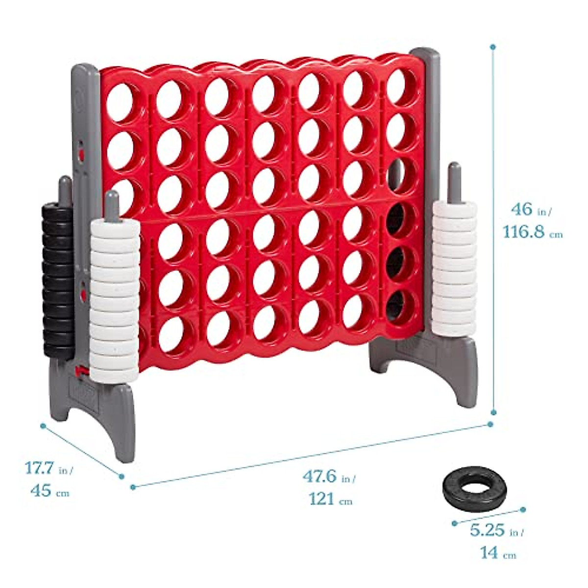 ECR4Kids Jumbo 4-To-Score, Giant Game, Red/Grey