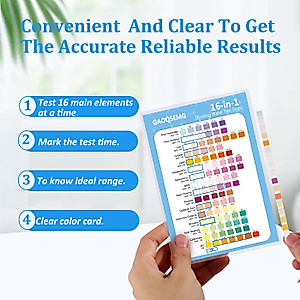GAOQSEMG Water Test Kits for Drinking Water,16 in 1 Home Drinking Water Test Strips for Tap Well Water Testing Kit for Lead,Iron,Hardness,pH,Chlorine,Fluorine,Bromine,Nitrate,Nitrite,Copper and More