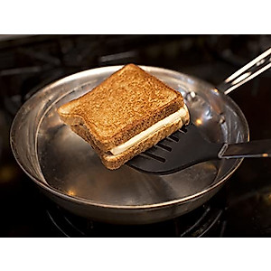 Daily Kitchen Spatula Heat Resistant Silicone and Stainless Steel - Slotted Turner Spatula Rubber Grip - Flexible Silicone Spatula Turner for Cooking and Non Stick Cookware - Versatile Kitchen Spatula