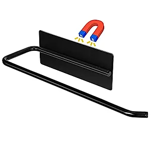 Magnetic Paper Towel Holder,Magnet Shelf Black for Refrigerator Toolbox Grill,12x3.1inch Fit Larger Paper Roll