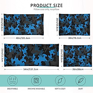 Camouflage Pillowcase for Hair and Skin Body Pillow Cover Body Pillow Case Standard Size 20"X 26" Super Soft Pillow Case with Zipper for Pillow