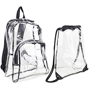 Eastsport Clear Backpack with Sling Combo - Black Trim