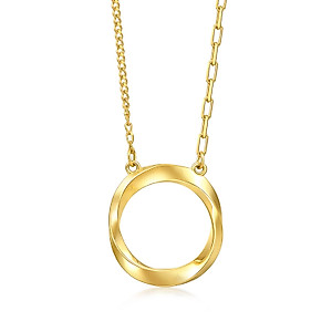 CHOW SANG SANG Dazzling Mirror Gold 999 24K Solid Gold Price-by-Weight 4.86g Gold Mobius Strips, Endless love hoop Necklace for Women 93863N | 18.5 Inches, (47 CM)