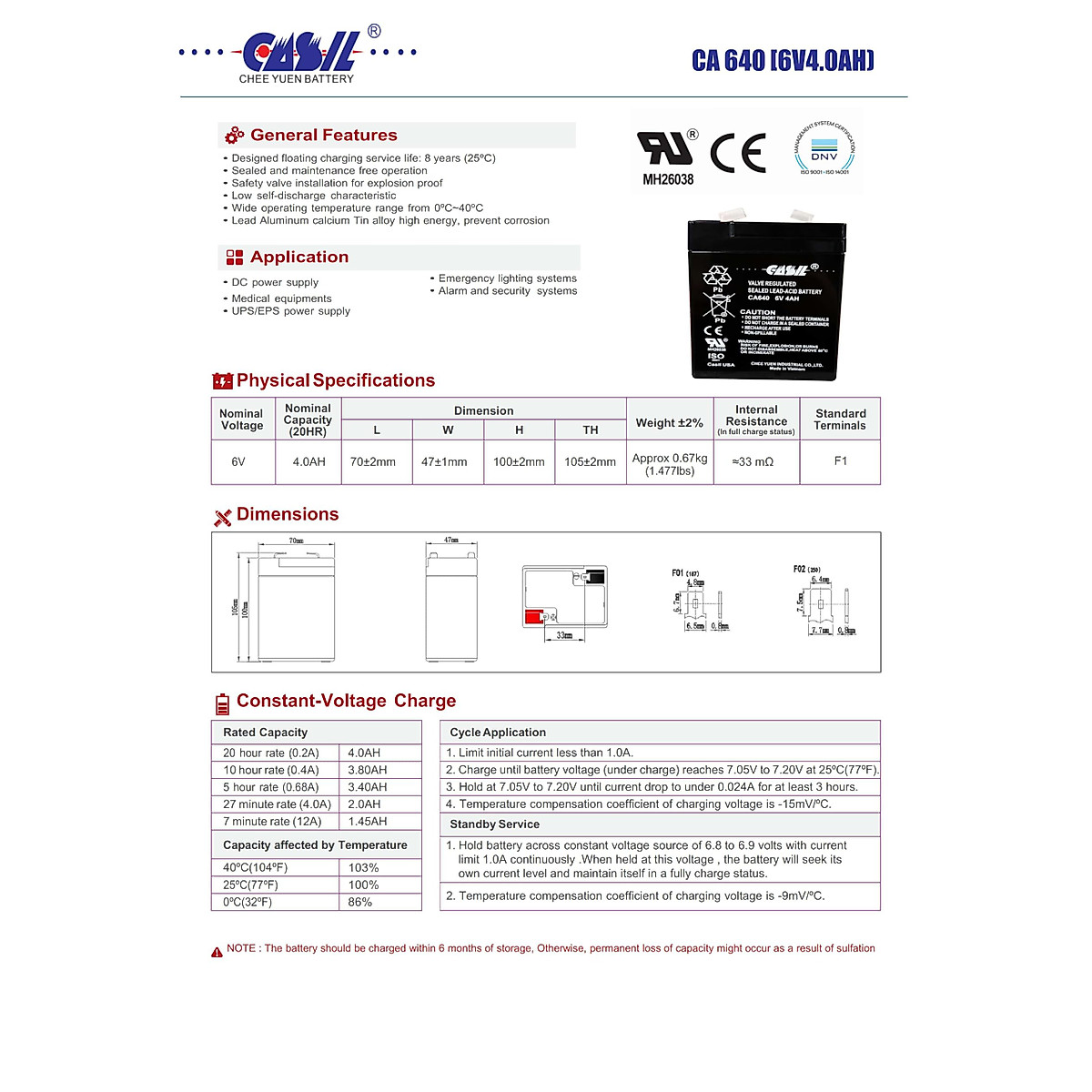 Casil 6V Battery Compatible with Power Wheels and Moultrie Feeder 6 Volt Rechargeable Battery for Ride On Toys, 6V4.5AH/20HR Emergency Battery, 3FM4.5 6V4AH Deer Feeder Battery