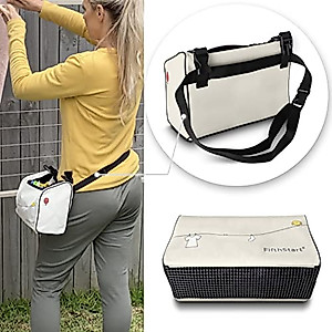 Wearable Clothespin Bag with Shoulder & Waist Strap. Double Secure Clips & Clever Quick Dry Mesh Clothes Pins Bag Holder. Clothes Pin Bag That Holds Up To 300 Medium Clothespins (Beige, Open Top)