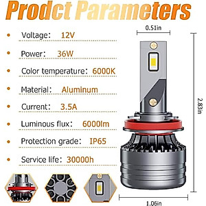 HUOKEDS for Toyota Tacoma 2016-2023 LED Lights Bulbs Combo, 6pcs Super Bright 6000K White High & Low Beam and Fog Lights LED Blubs Package