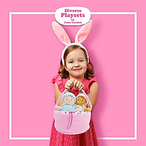 June Garden My First Basket Plush Baby Doll Set - Includes 1 Basket and 4 Multicultural Soft Plush Babies with Emotional Expressions for Infants and Toddlers Birth and Up