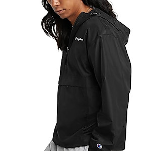 Champion mens Packable - Solid Jacket, Black-549369, Large US