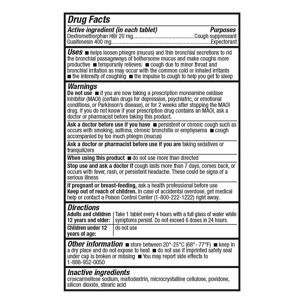 HealthA2Z® Mucus Relief DM | Dextromethorphan HBr 20mg | Guaifenesin 400mg | Cough, Immediate Release, Uncoated (200 Count (Pak of 1))