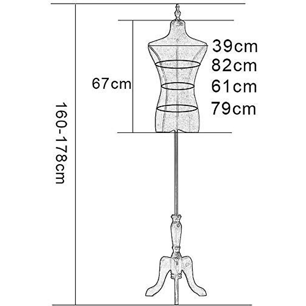 Female Sewing Tailors Dummy Dressmakers Dummies Tailors Dummy Display Professional Female Bust with Shoe Rack Pants Rack Female Mannequin