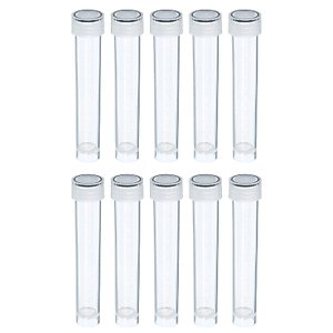 PATIKIL 10mL Plastic Test Tubes, 10 Pack Frozen Container Storage Clear Screw Cap for Lab Laboratory Science, Clear