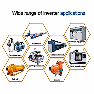 RATTMMOTOR Variable Frequency Drive 2.2KW 220V VFD Drive Inverter Frequency Converter Single Phase Input, 3 Phase Output for VFD Water-cooled Air-cooled Spindle Motor Speed Control+VFD Extension Cable