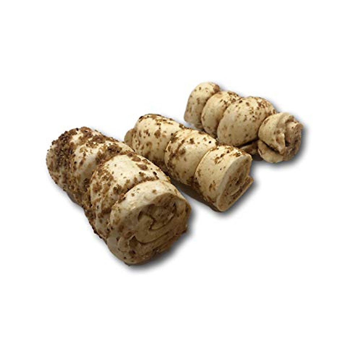 Top Dog Chews – 6” Buffalo Beef Cheek Rolls with Bully Dust Sprinkles, 5 Pack, Long Lasting Dog Bones for Aggressive Chewers, Rawhide Free Dog Treats