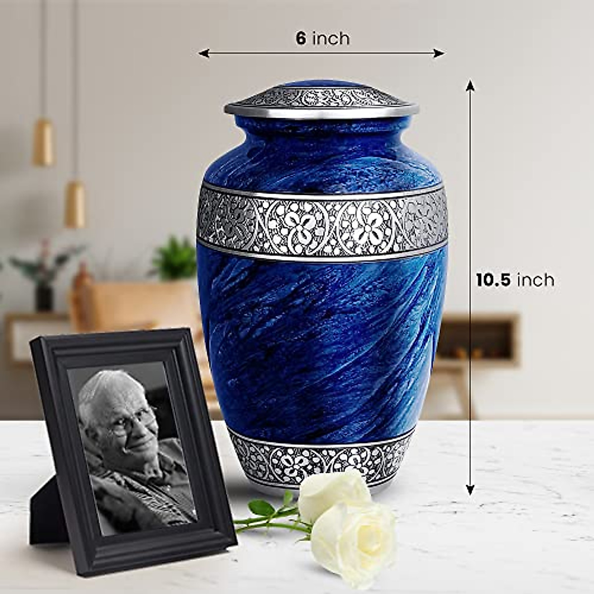 SmartChoice Urn for Human Ashes Adult Memorial urn Funeral Cremation Urns Large Burial Urns for Ashes (Adult Cremation Urn)