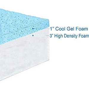 FoamyFoam Mattress Replacement/Bunk 4”x 28" x 75” Cooling Gel Memory Foam, Medium Firm Support, Pressure Relief, RV Travel Camper Trailer Truck, Cover Not Included, Made in USA