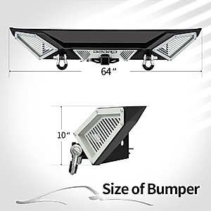 OEDRO Rear Bumper Combo Compatible with 2007-2018 Jeep Wrangler JK & Unlimited JKU (2/4 Doors), Off Road Full Width with Hitch Receiver & D-Rings & Paintable Armor