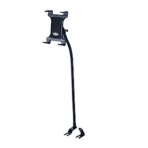 Tackform Gooseneck Tablet Mount for Car and Truck Industrial 28 Inch Steel Coil Gooseneck Seat Rail Device Holder for Taxi, Van, Vehicle. Compatible with iPad, Galaxy, Surface Pro