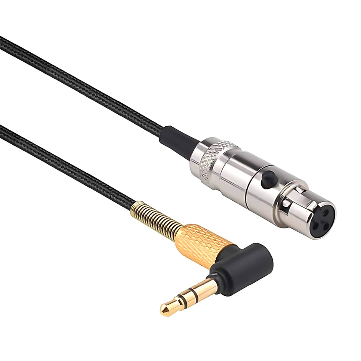 Aquelo Q701 Replacement Audio Cord Mini XLR 3Pin to 3.5mm Cable Compatible AKG Q701 K702 K712 K7XX K241S MK2 K240 K245 K275 K371BT M220 K141 K171 K175 K181 K182 Headphones (L-Shape), Black, 120cm/4ft